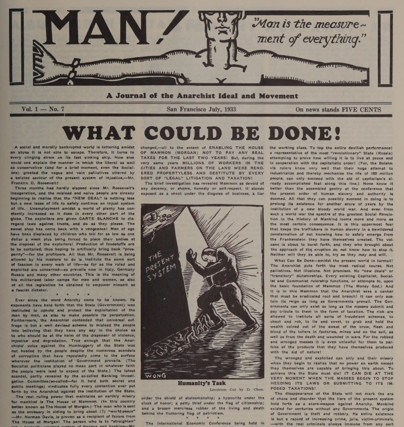 Man!: a journal of the anarchist ideal and movement Vol. 01 No. 07 (July 1933) | libcom.org